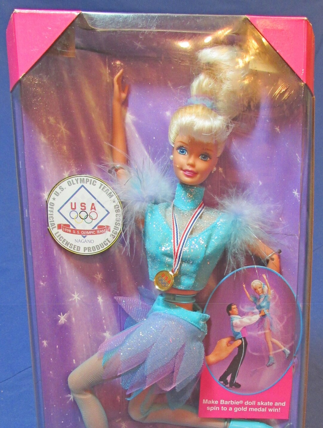 Olympic Skater Barbie Doll 1997 – NRFB – 18501 With Gold Medal - Etsy