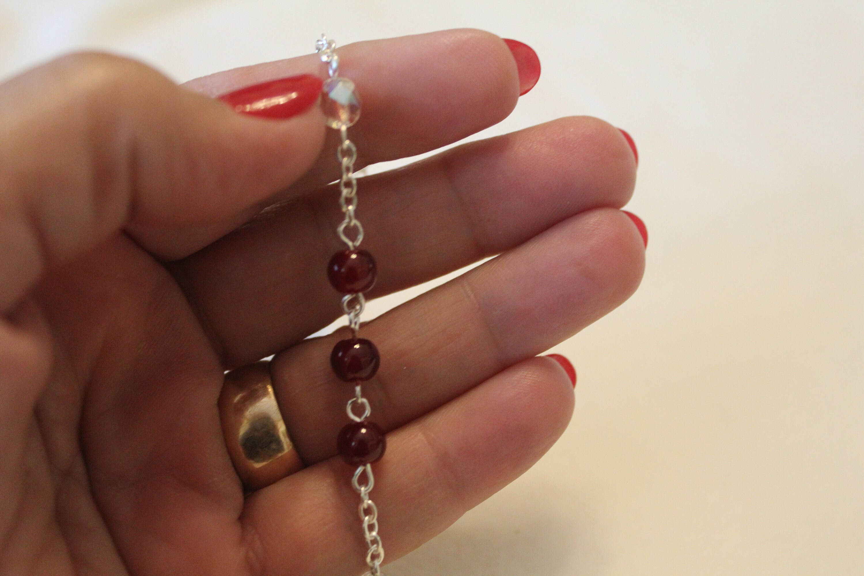 Rosary Beads Handmade Red Holy Ghost - Etsy