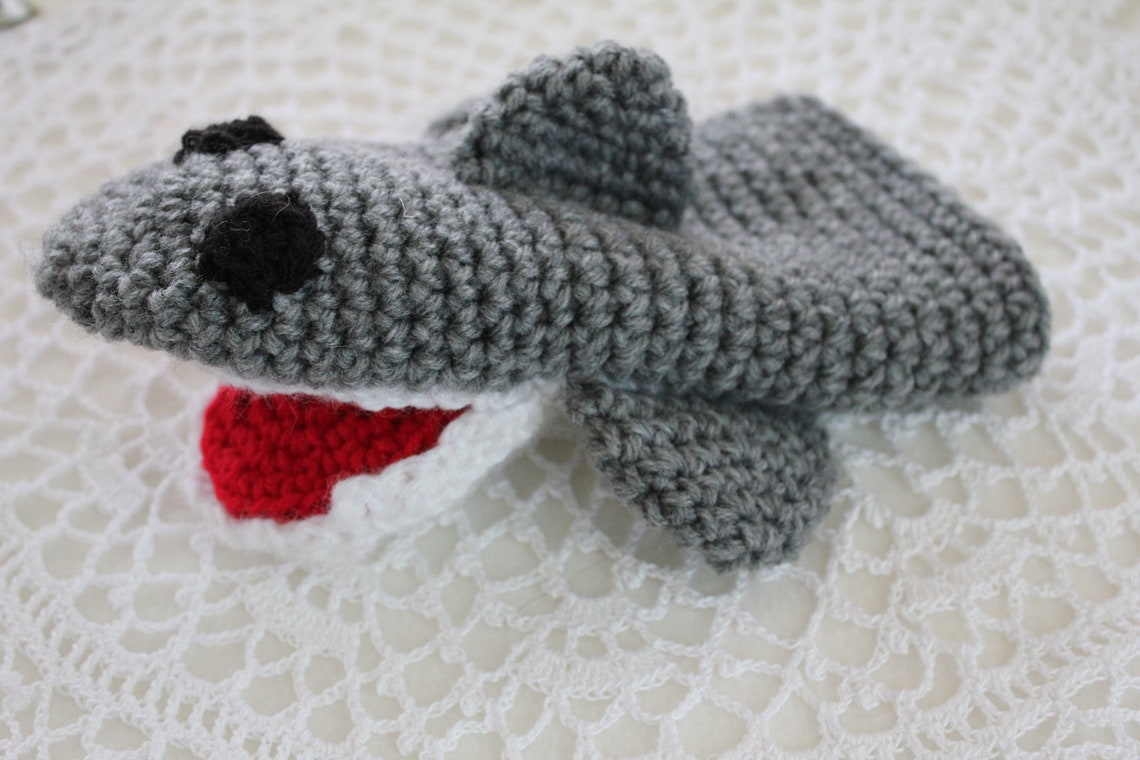 Shark Hand Puppet Hand Crochet - Etsy UK