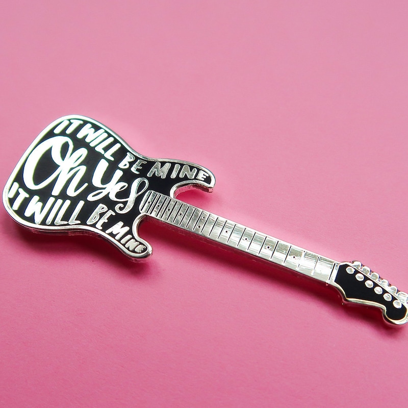 Black Guitar Pin Badge - Etsy UK