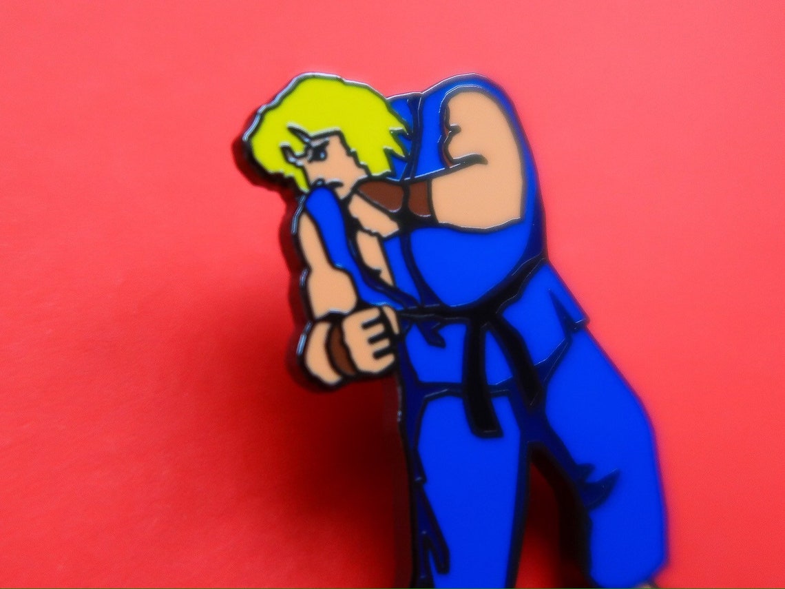 Ken Street Fighter 2 Hard Enamel Pin Arcade Gaming Badge - Sega Game ...