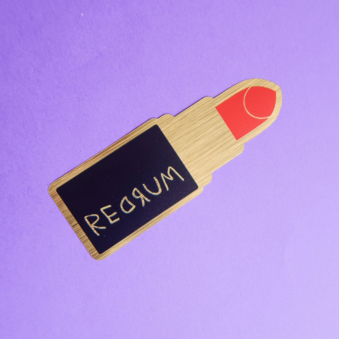 Redrum the Shining Lipstick Gold Metallic Kiss Cut Sticker - Etsy
