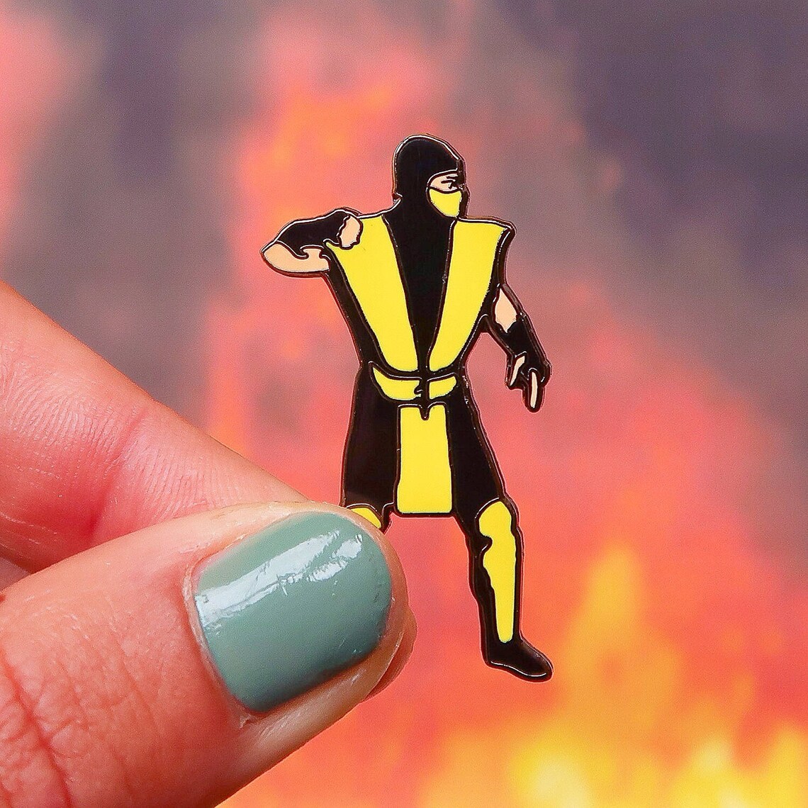 Scorpion Mortal Kombat Ninja Hard Enamel Pin Arcade Gaming Badge - Sega ...