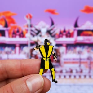 Scorpion Mortal Kombat Ninja Hard Enamel Pin Arcade Gaming Badge - Sega ...