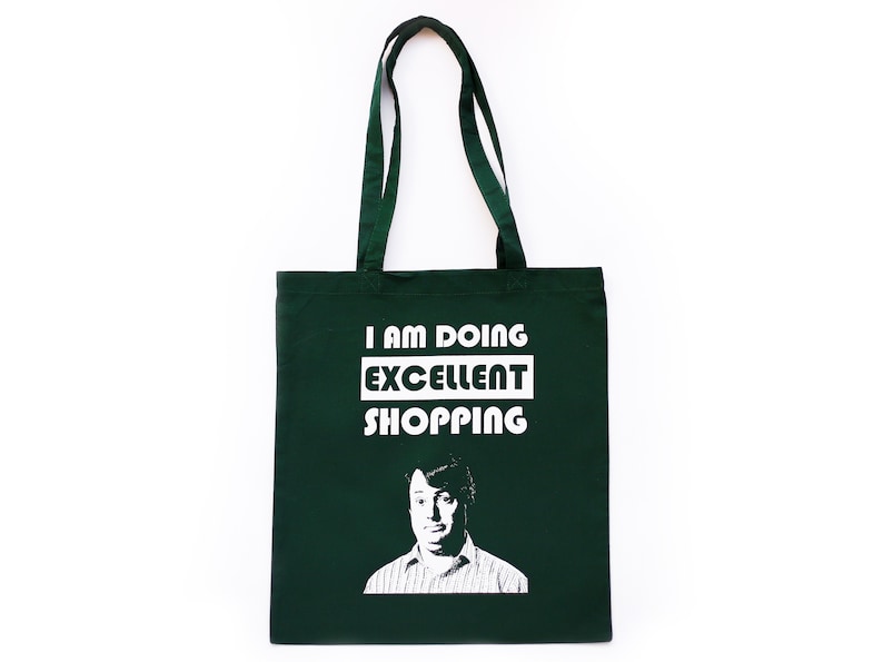 Peep Show - I'm Doing Excellent Shopping - Screen Printed Cotton Tote ...