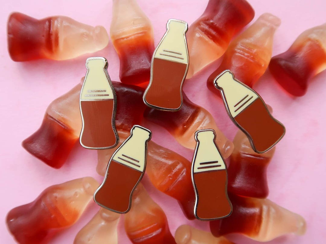 Cola Bottle Sweetie Hard Enamel Pin Candy Badge Penny Sweet Retro Tuck ...