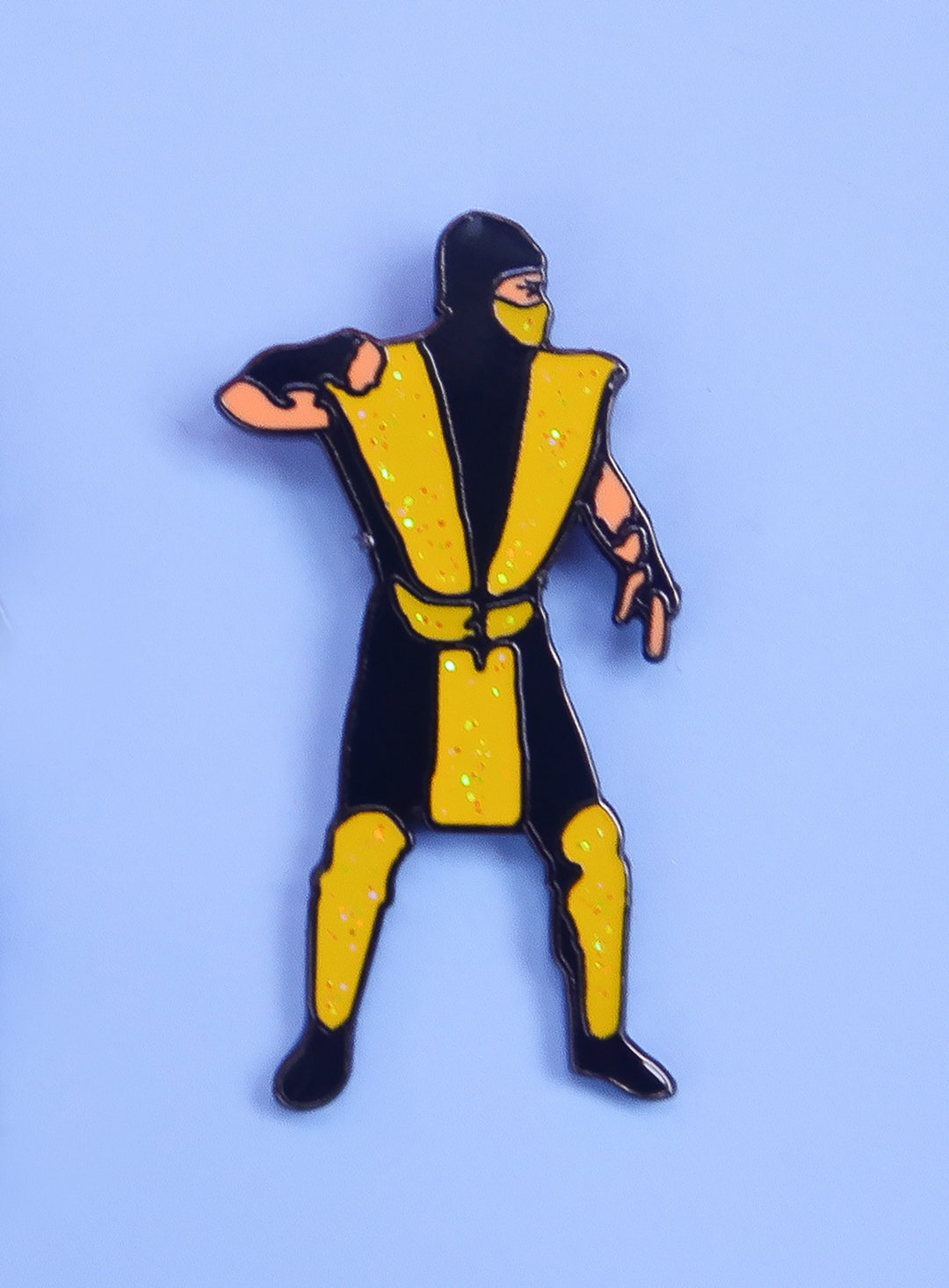 Glitter Scorpion Mortal Kombat Ninja Hard Enamel Pin Arcade Gaming ...