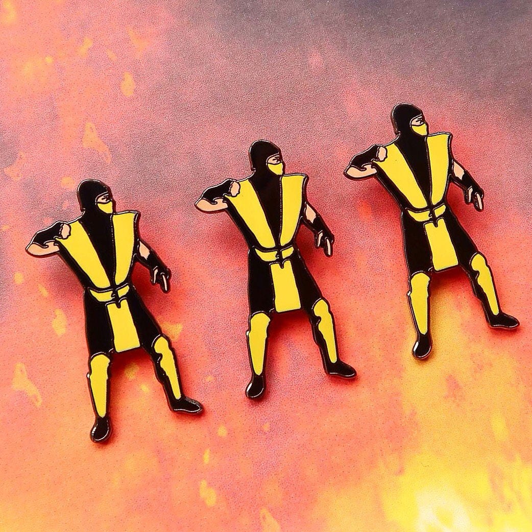 Scorpion Mortal Kombat Ninja Hard Enamel Pin Arcade Gaming Badge - Sega ...