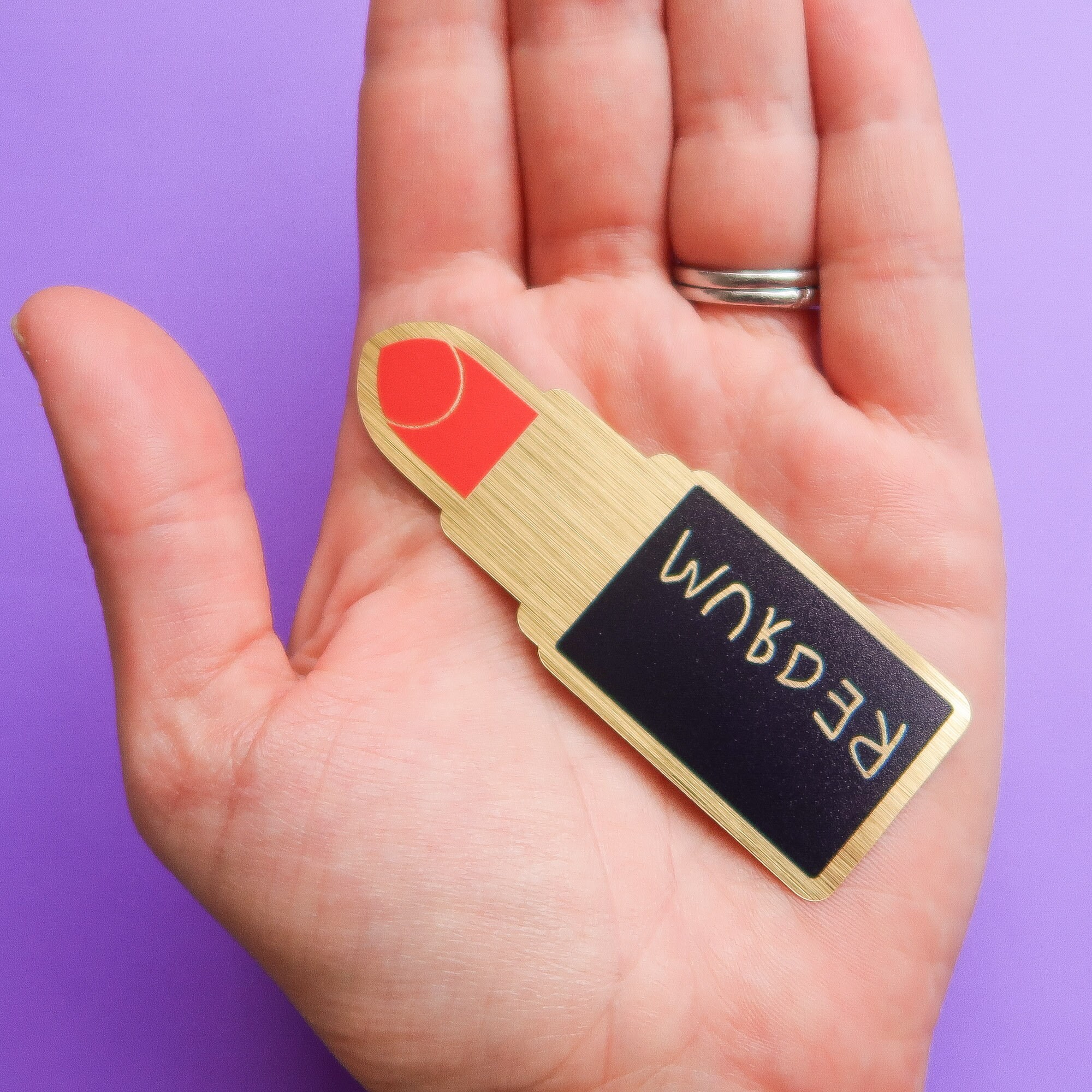 Redrum the Shining Lipstick Gold Metallic Kiss Cut Sticker - Etsy