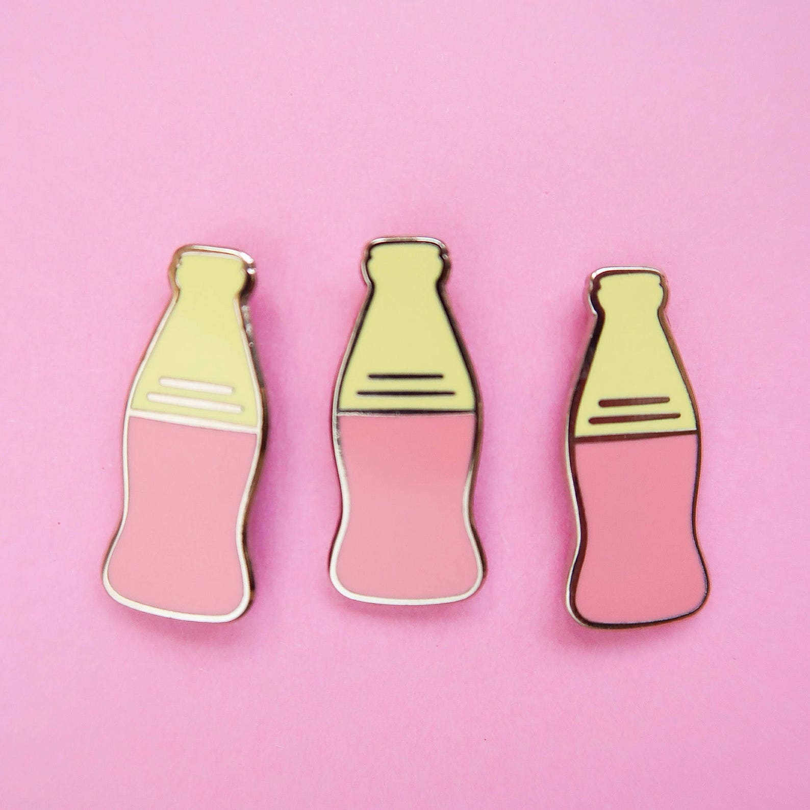 Pink Milk Bottle Sweetie Hard Enamel Pin Candy Badge Strawberry ...