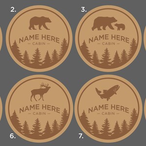 Custom Engraved Wooden Cabin Coasters - Etsy