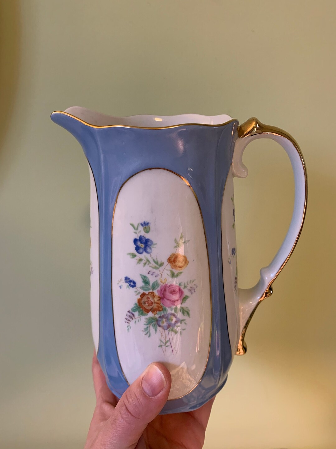 Cmielow Poland Hand Painted Flower Pattern Porcelain Pitcher Summer ...