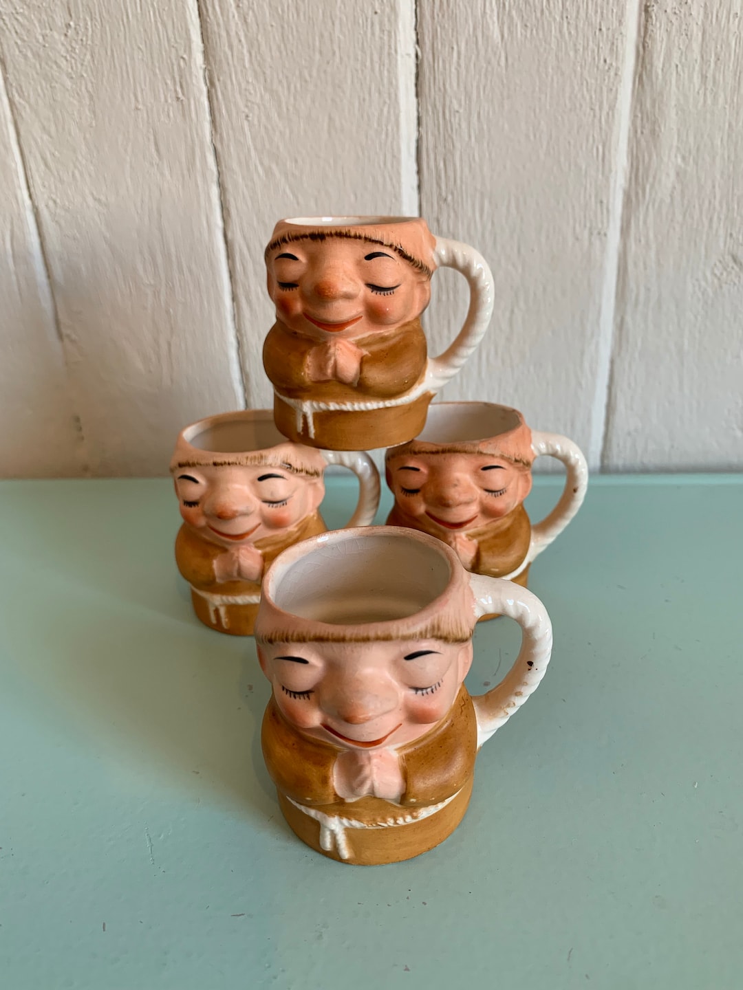 VTG Mini 5 Friar Tuck Toby Mug Porcelain Shooter Monk ESD Lefton Funny ...