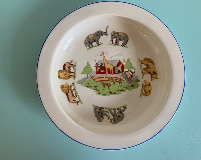 Noah's Ark Nursery Ware British Anchor Children Porcelain Plate ...