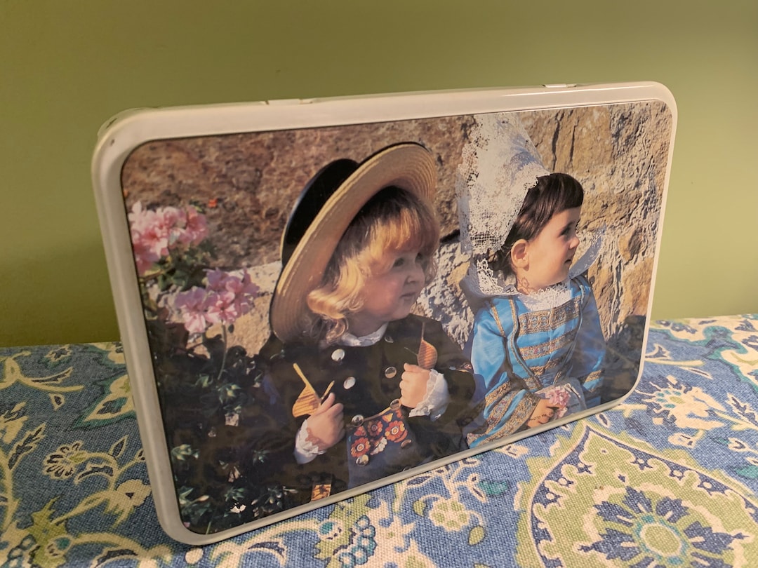 Vintage Massilly Bretagne Traditional Costume Children Boy and Girl Tin ...
