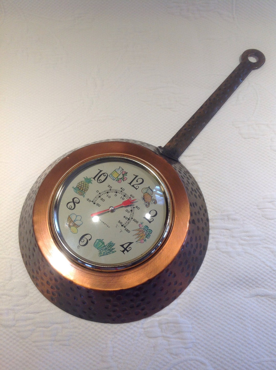 VTG Copper Wall Thermometer Kitchen Skillet - Metal Wall Kitchen ...