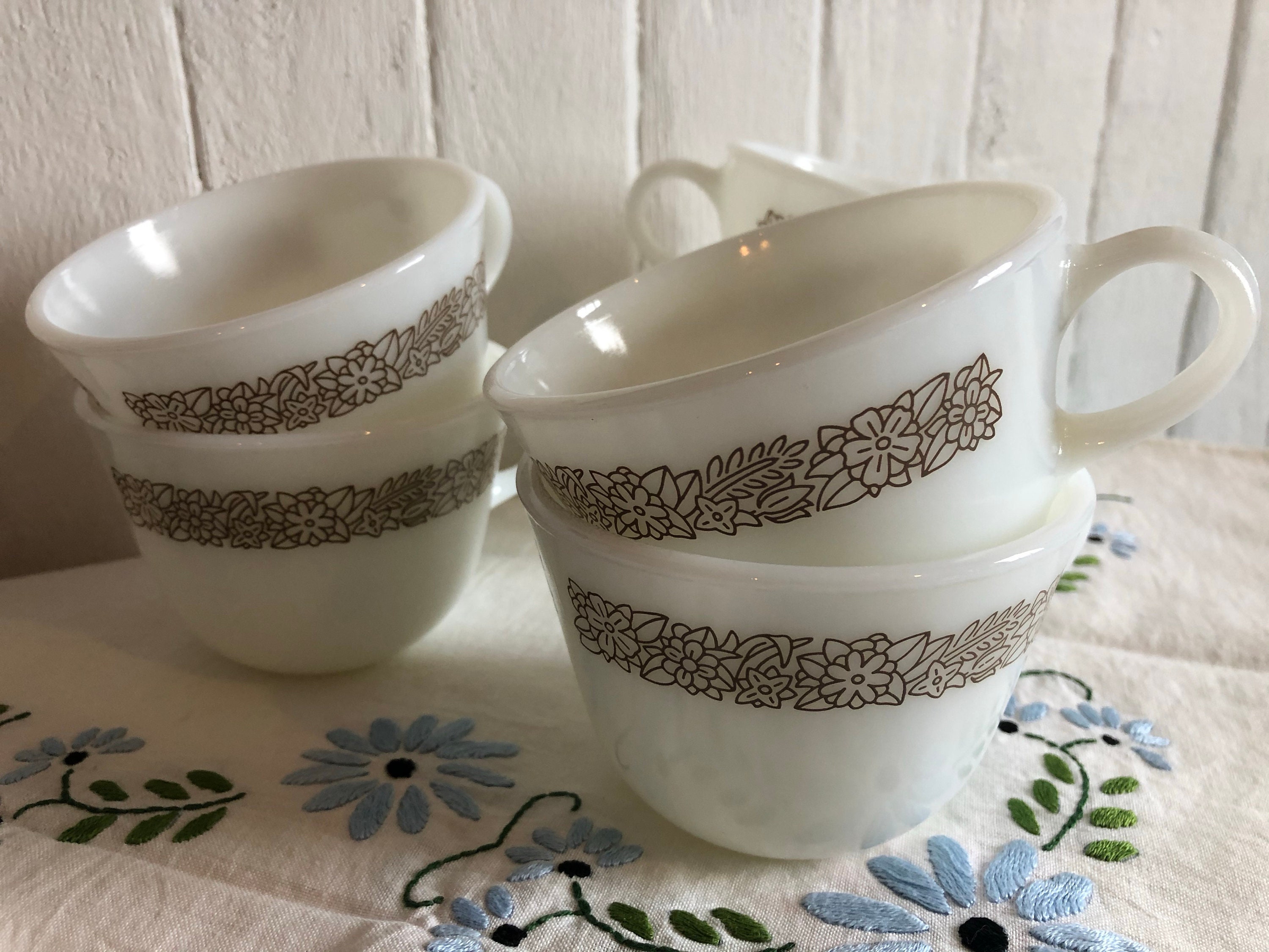 Pyrex Woodland Mug Set of 6 Pyrex Coffee Cups Collection | Etsy