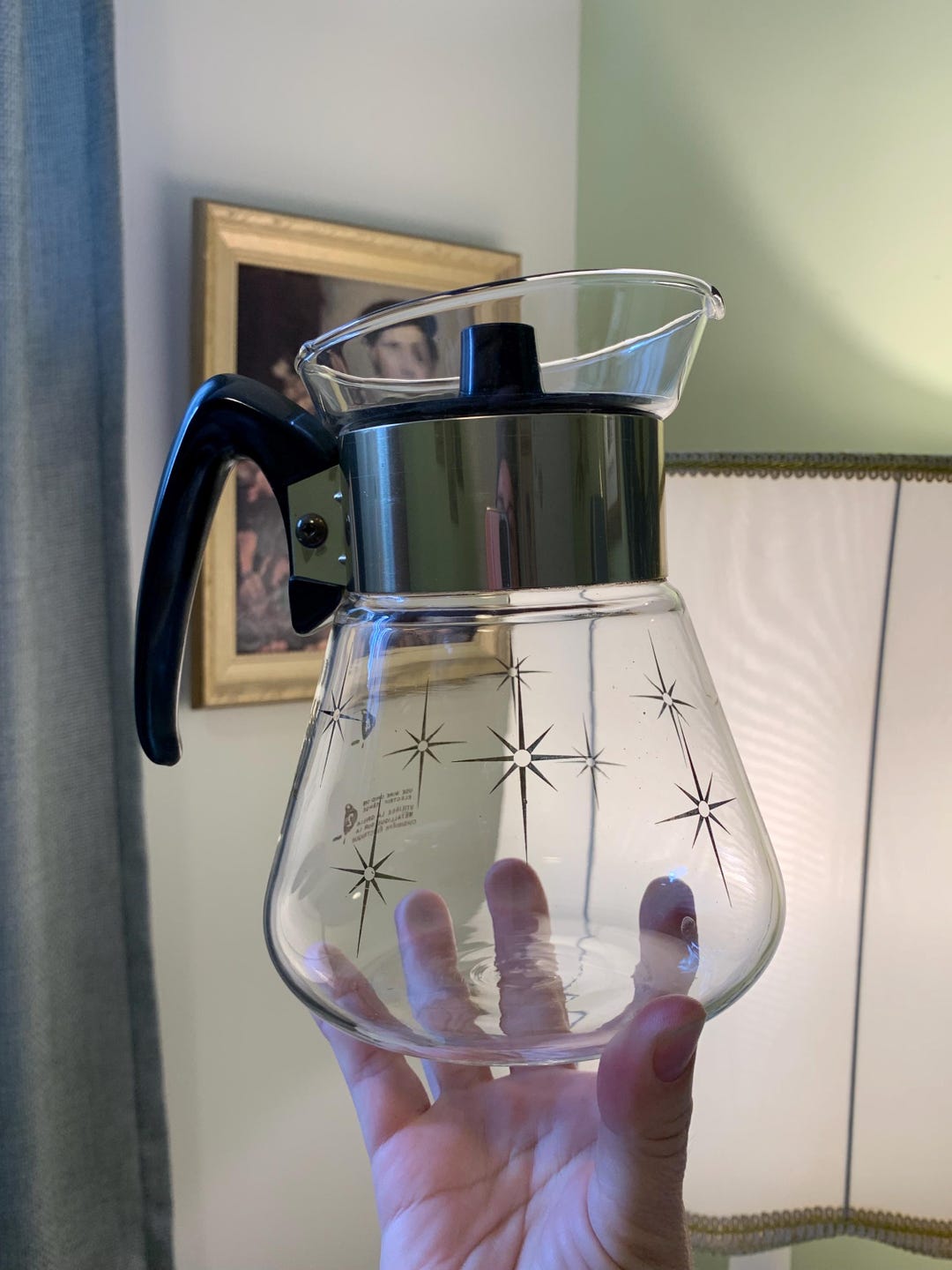 Atomic Starburst Pyrex Coffee Carafe 4 Cups - Star Pattern - Gold Star ...