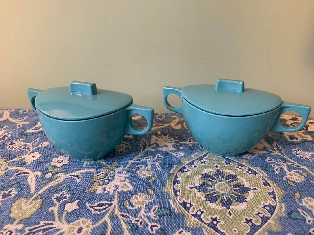 Melmac Turquoise Sugar Pot Dinnerware - Sugar Bowl - Melamine - Vintage ...