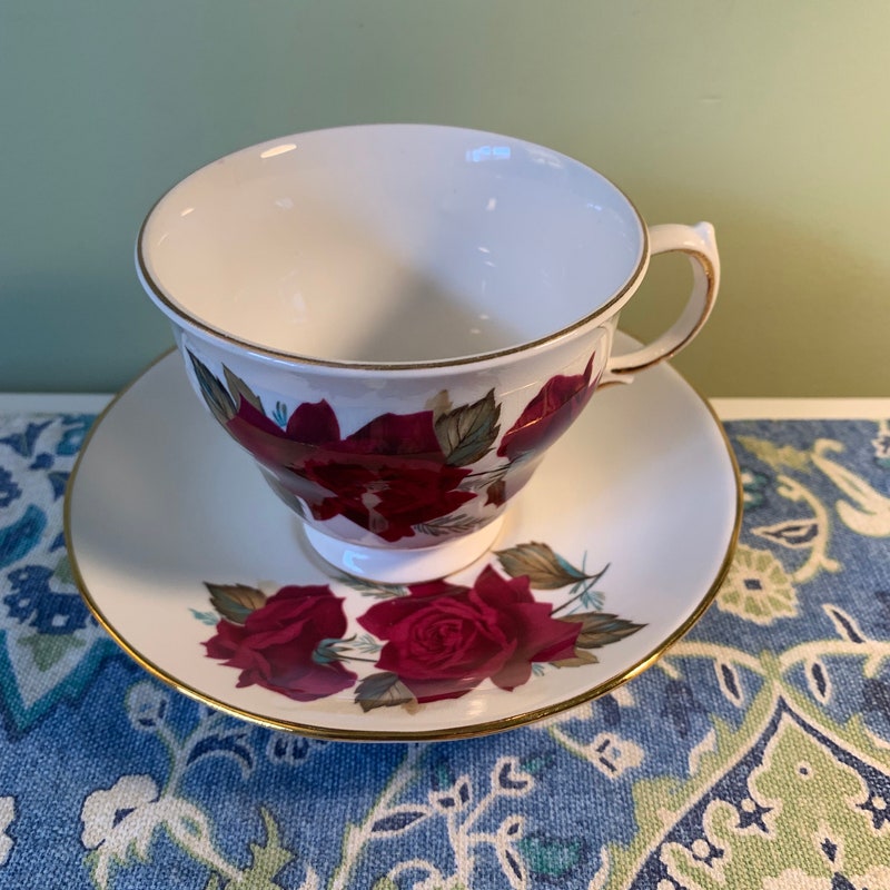 Red Rose Teacup - Etsy