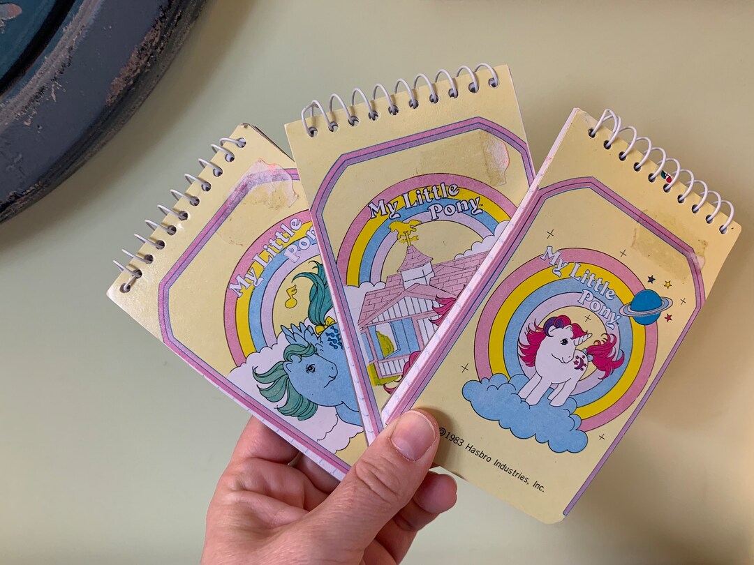 Vintage My Little Pony Hasbro Memo Note Pad Set of 3 Souvenir 1980's ...