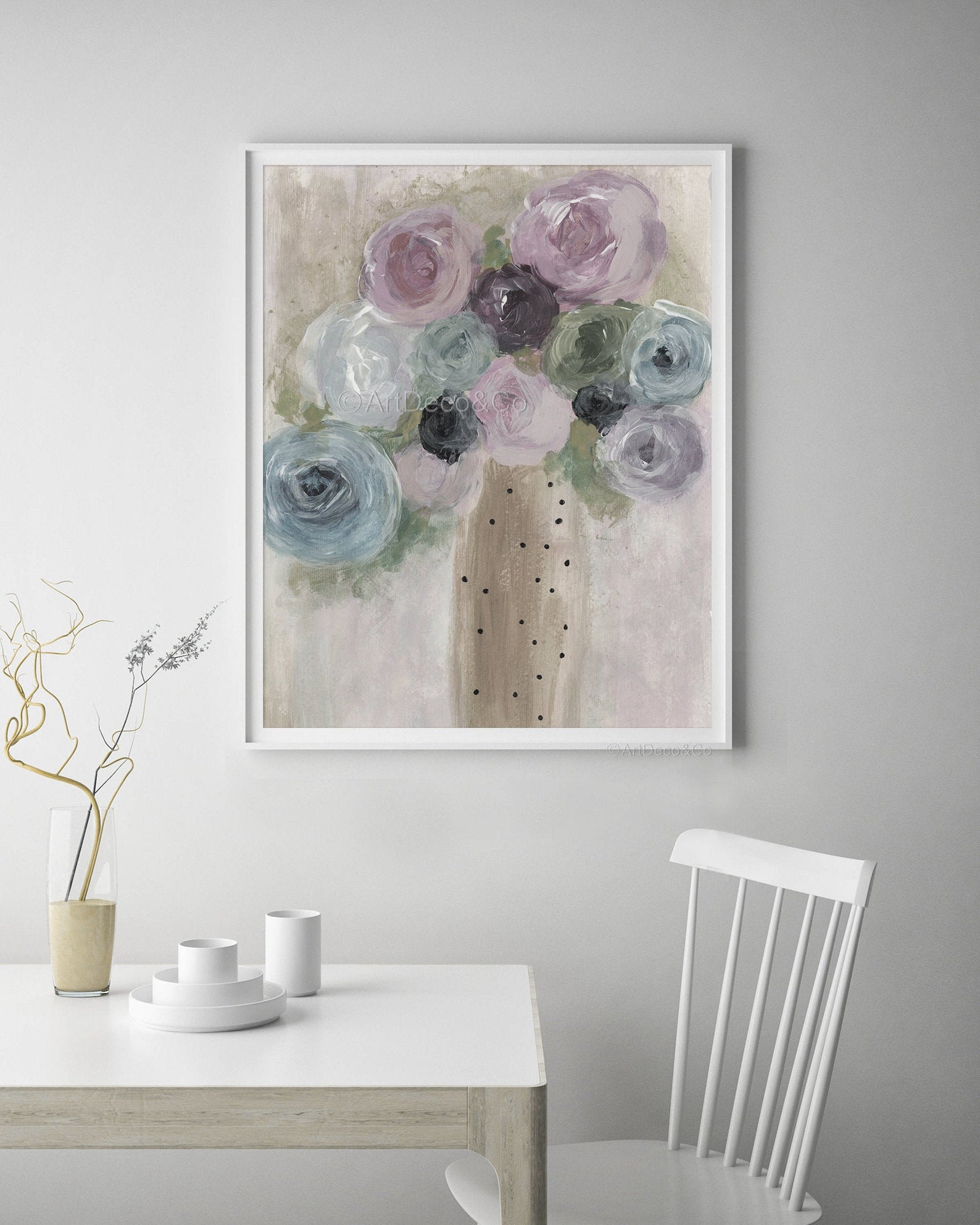 Modern Abstract Flowers in a Vase Flower Print Giclee Floral - Etsy