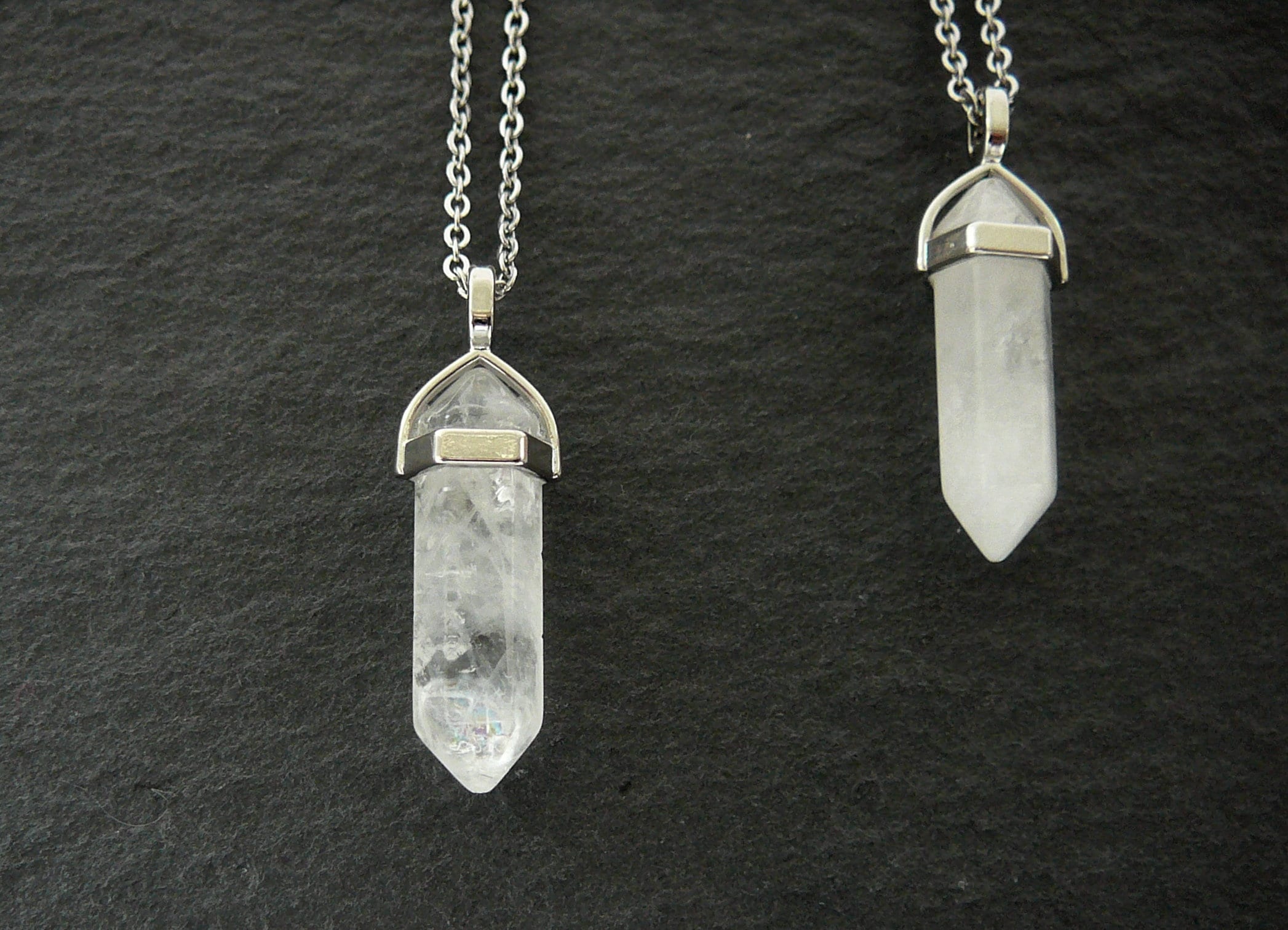 Clear Quartz Necklace Mens Womens Natural Crystal Quartz - Etsy