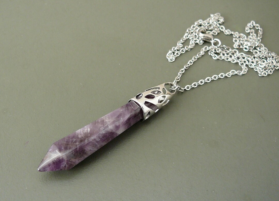 Amethyst Necklace for Womens Gift Natural Crystal Pendant Gemstone ...