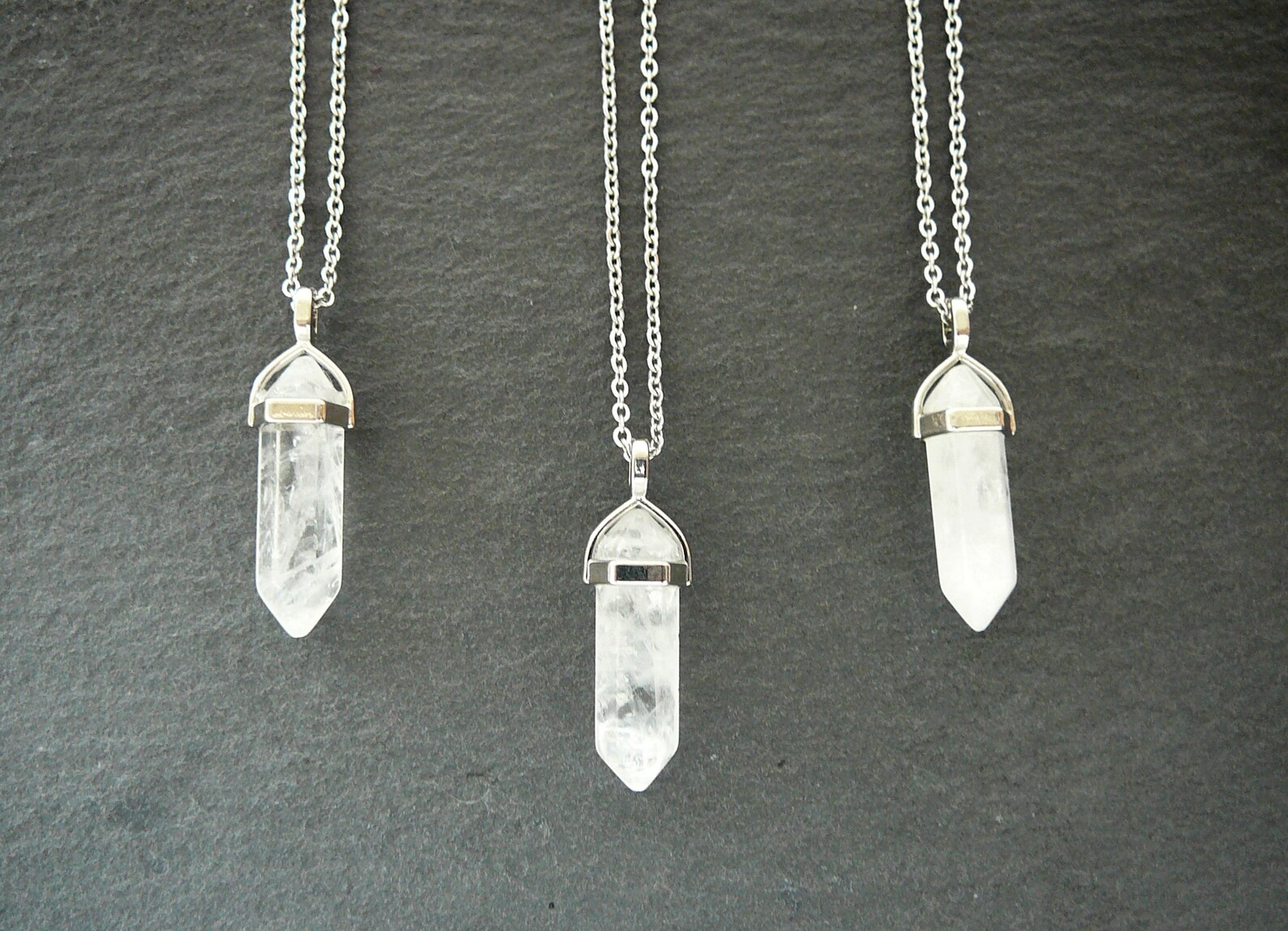 Clear Quartz Necklace Mens Womens Natural Crystal Quartz - Etsy