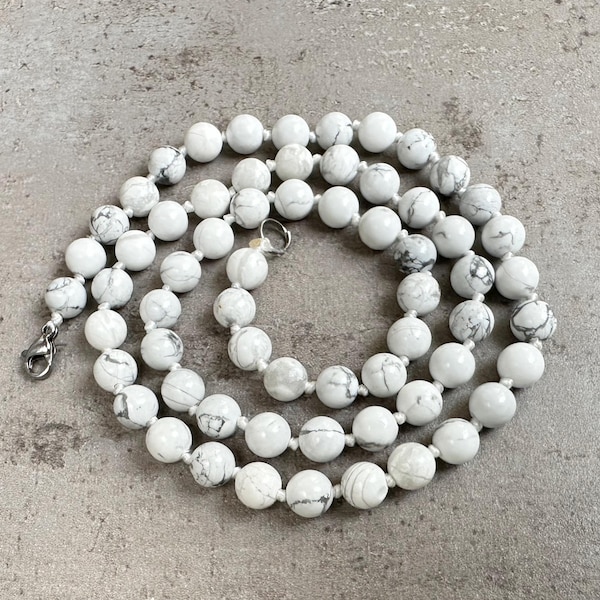White Bead Necklace - Etsy