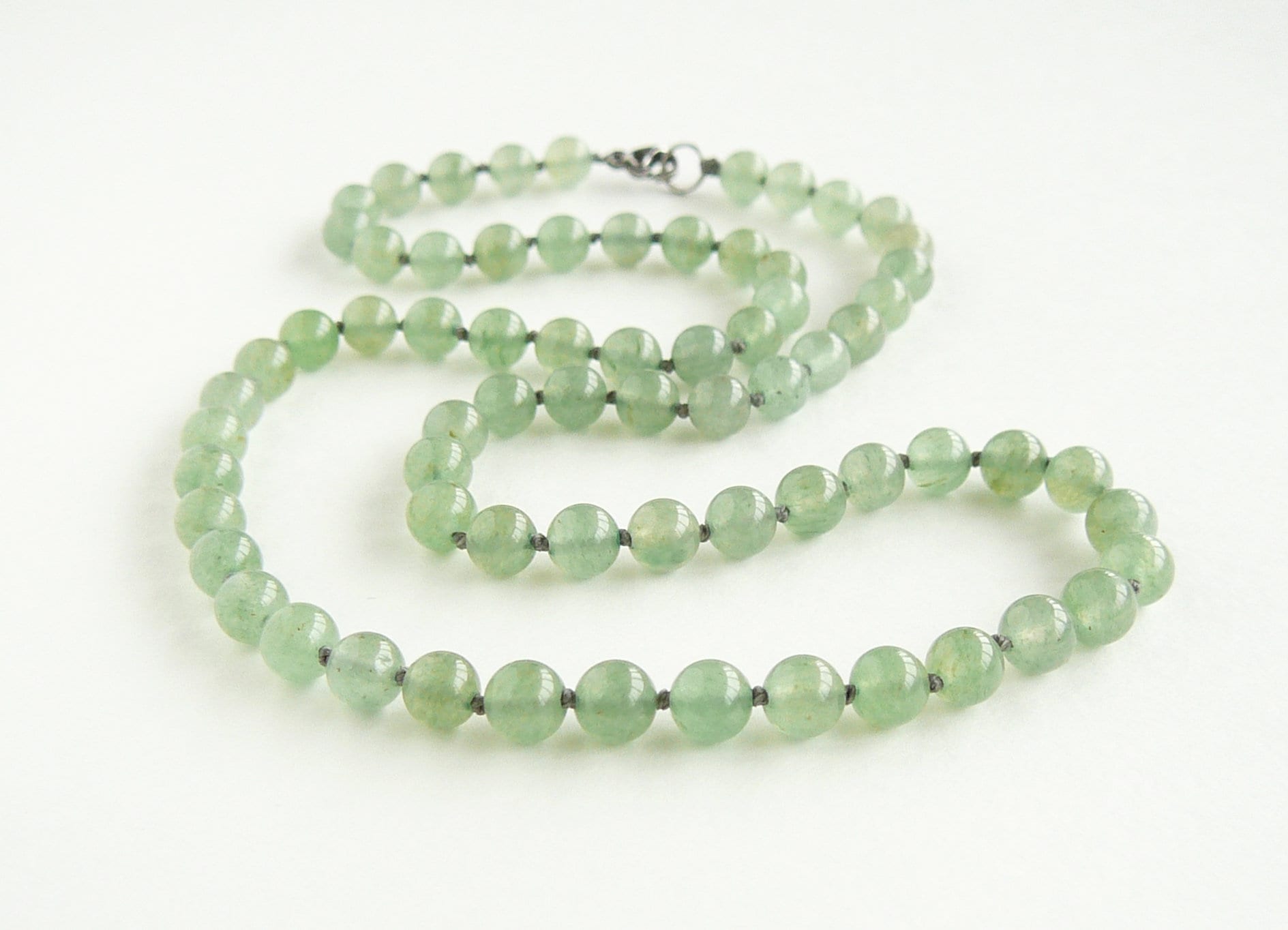 Green Aventurine Necklace 6mm Green Beaded Necklaces Hand | Etsy