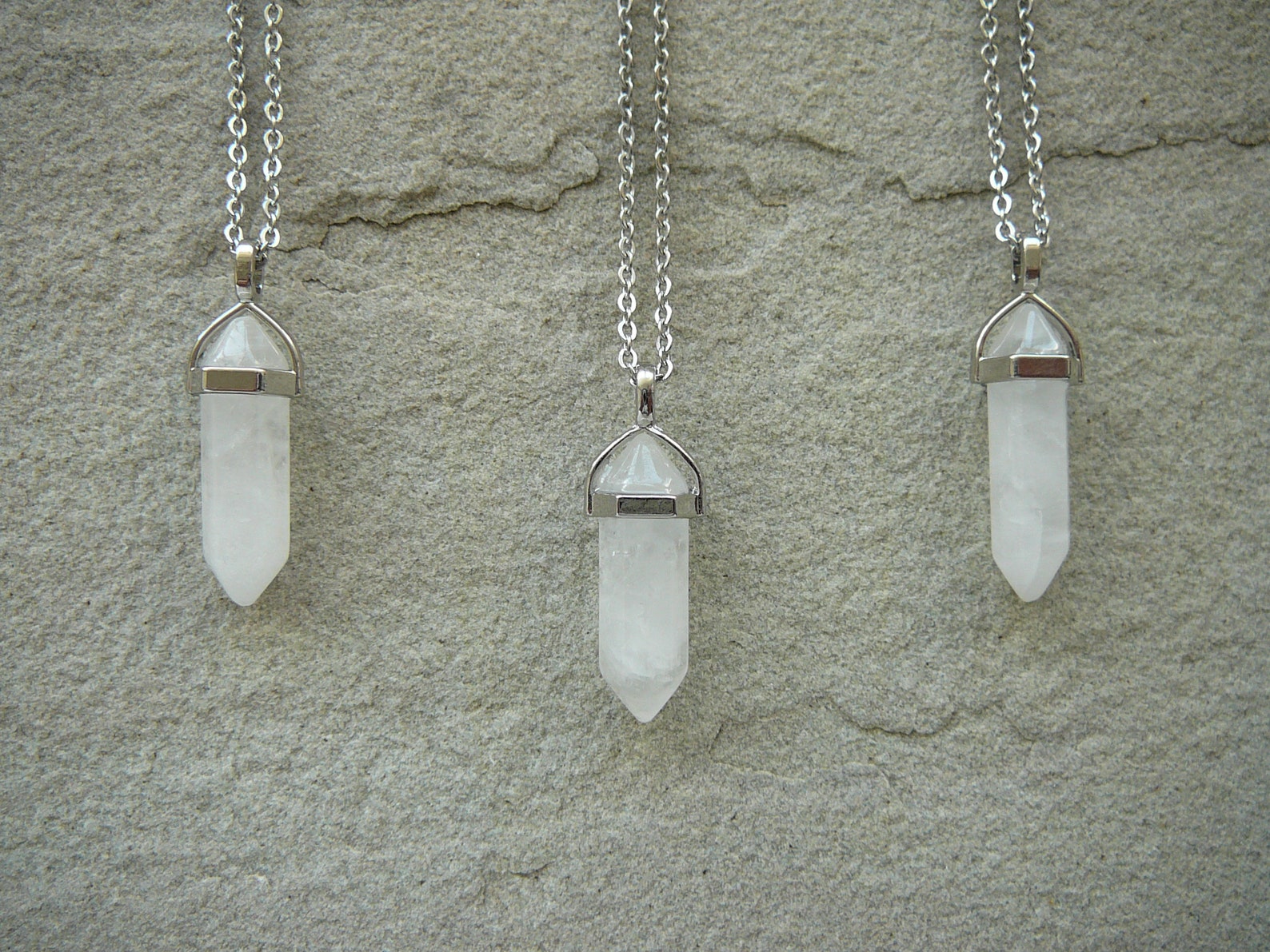 Clear Quartz Necklace Mens Womens Natural Crystal Quartz - Etsy