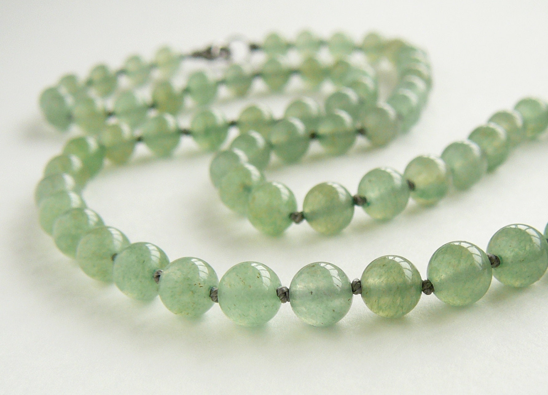 Green Aventurine Necklace 6mm Green Beaded Necklaces Hand | Etsy