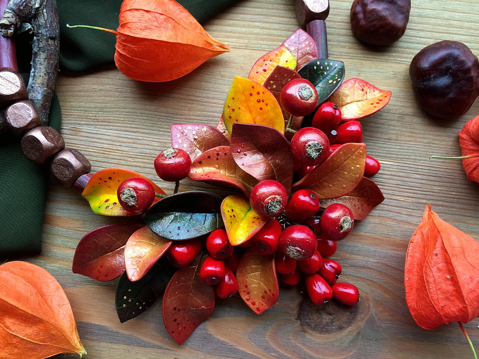 Fall Autumn Berry Necklace Fall Color Jewelry Dogwood Rosehip | Etsy