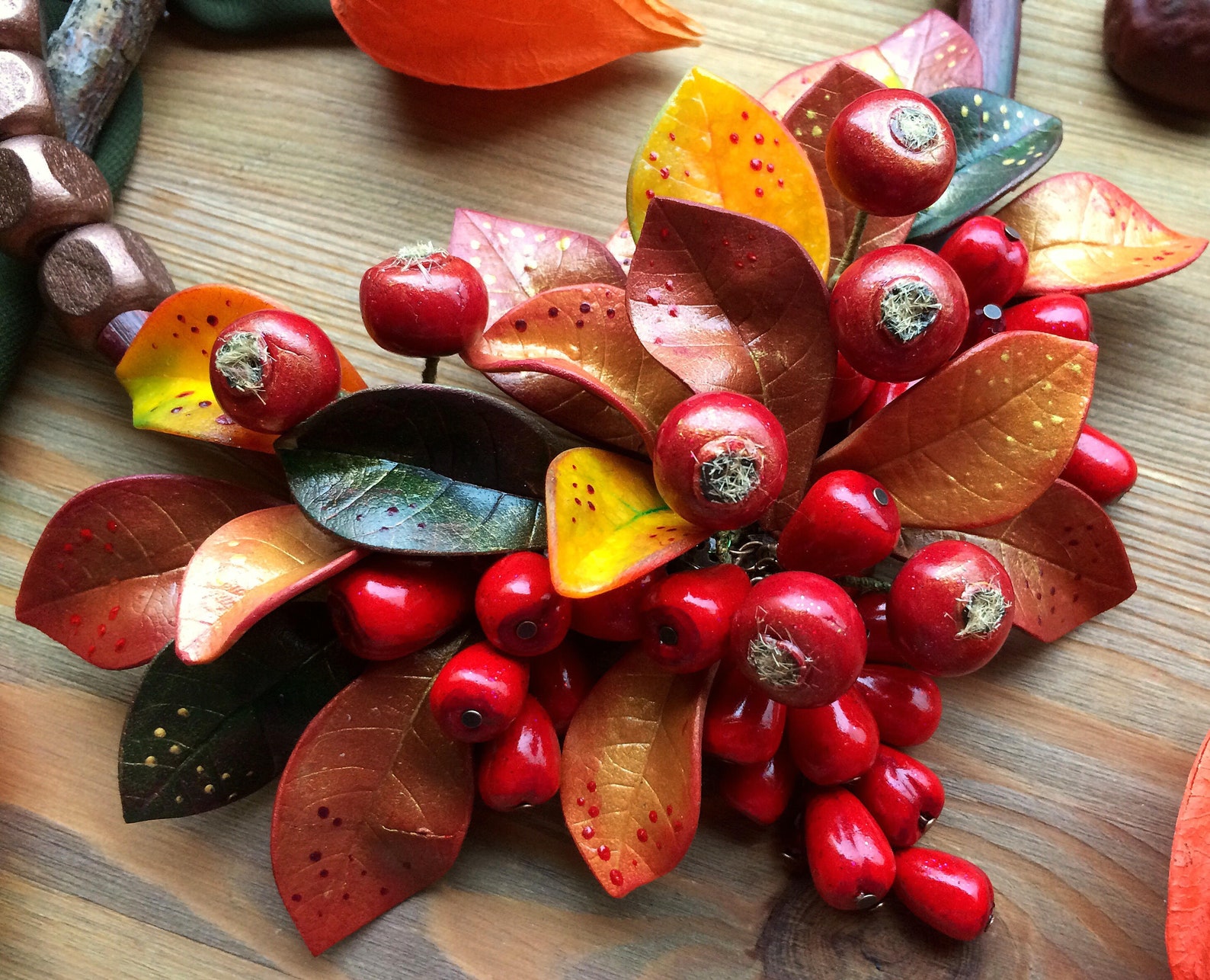 Fall Autumn Berry Necklace Fall Color Jewelry Dogwood Rosehip | Etsy