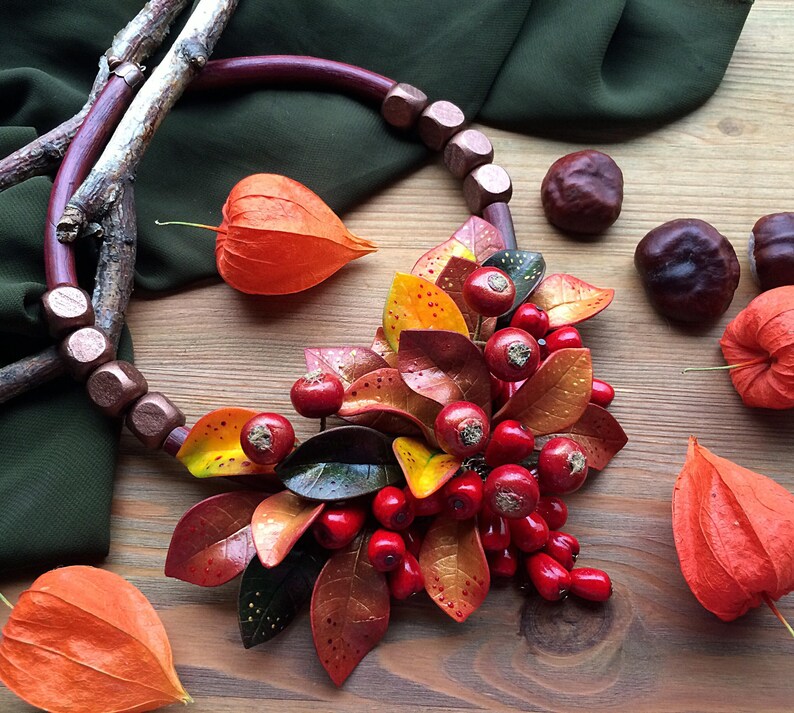 Fall Autumn Berry Necklace Fall Color Jewelry Dogwood Rosehip - Etsy