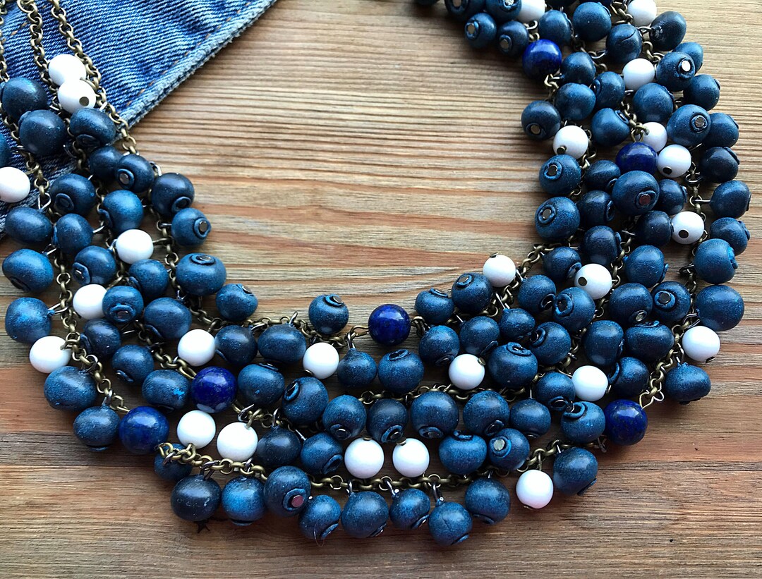 Blueberry Necklace: Multi-strand Charm Necklace. Royal Cobalt, Lapis ...