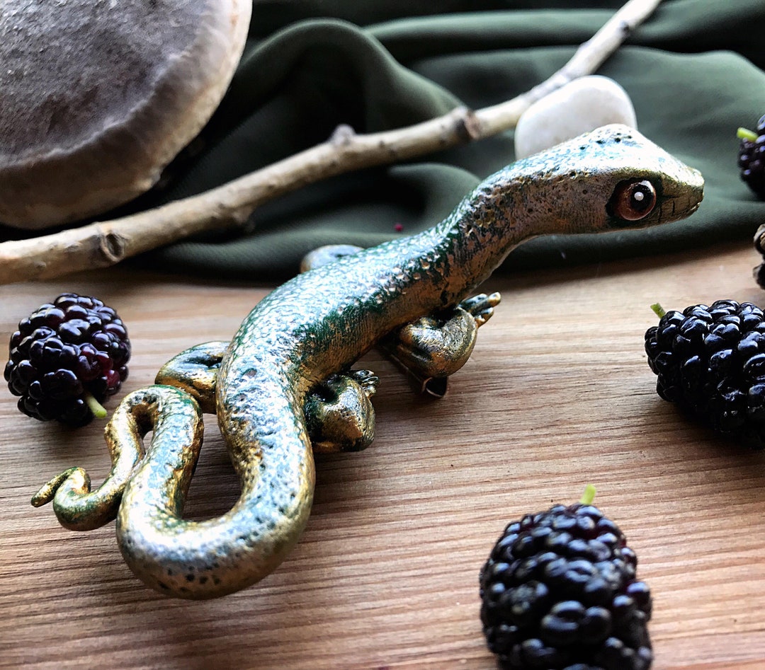 Realistic Lizard Brooch: Polymer Clay Reptile Pin, Animal Jewelry ...