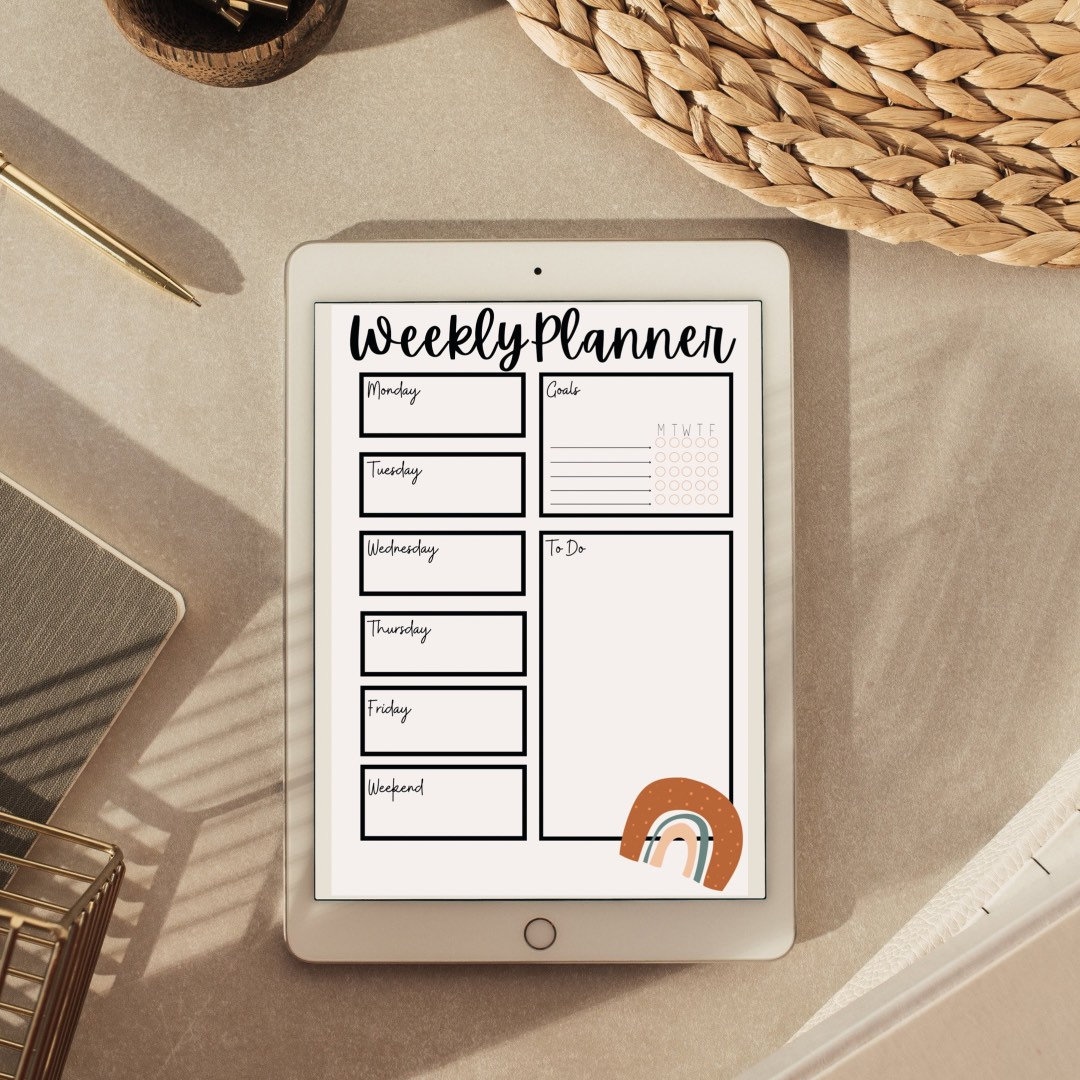 Weekly Planner Printable - to Do List - Goal Tracker - Digital ...