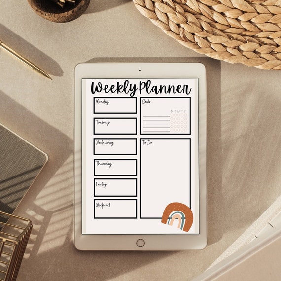 Weekly Planner Printable to Do List Goal Tracker Digital | Etsy