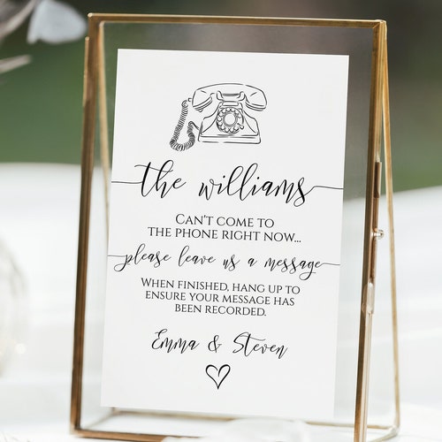 Phone Message Guest Book Audio Guestbook Sign Pick up the - Etsy