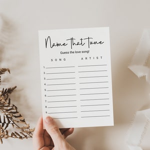 Name That Tune Bridal Shower Game Template, Editable Modern Printable ...