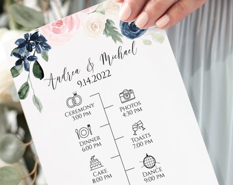 Blue Floral Timeline - Etsy