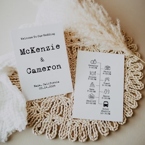 Wedding Program and Timeline Template Welcome Program Event - Etsy