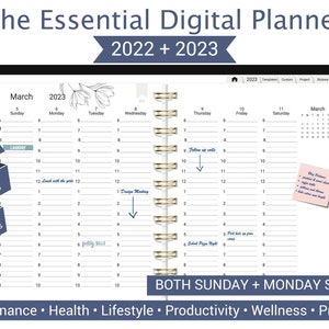 2022 2023 Digital Planner Ipad Planner Essential Daily - Etsy