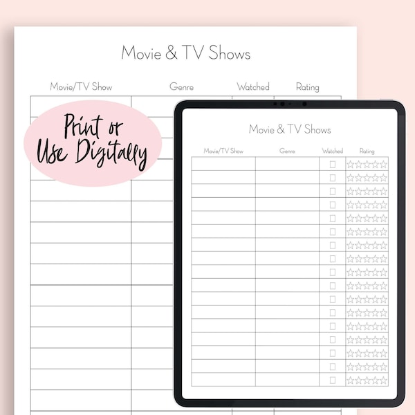 Watch List Template - Etsy