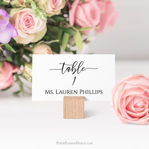 Wedding Table Place Card Template, Minimalist Elegant Design 100% ...