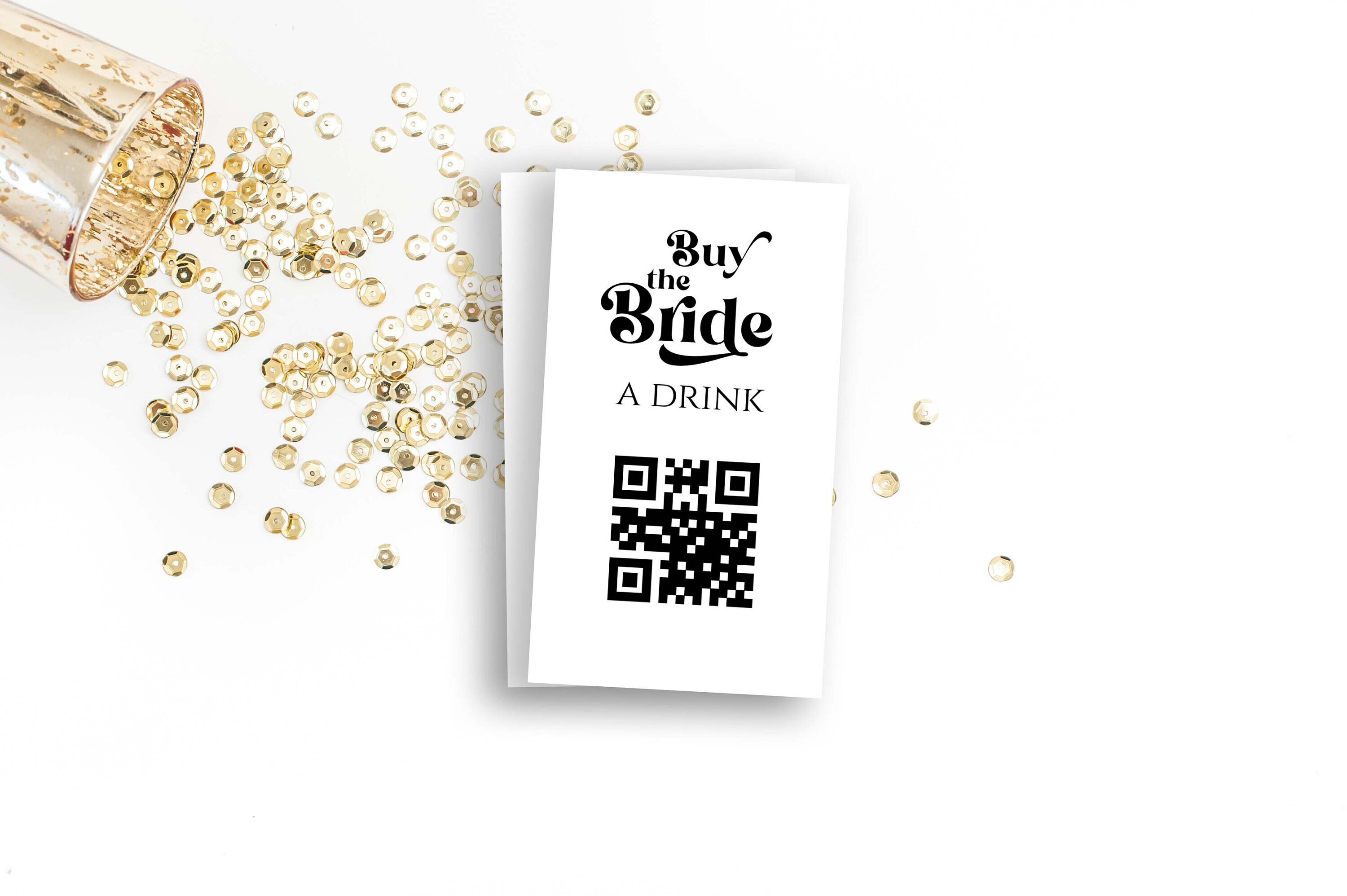 Retro Bride Drink Card QR Code Card Bachelorette Hen Party - Etsy