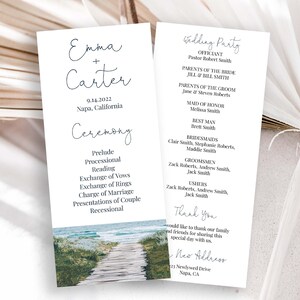 Beach Wedding Program Template, Ocean Theme Order of Events, Ceremony ...