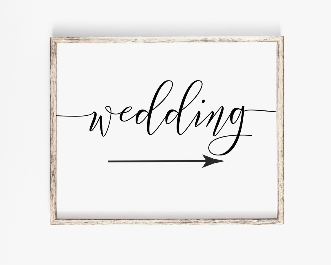 Wedding Directional Sign Wedding Arrow Sign Editable Wedding - Etsy